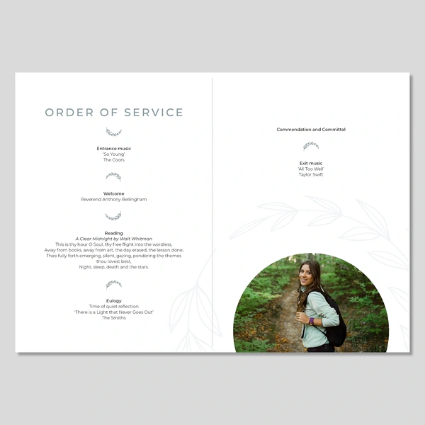 Funeral Order Of Service - Template 9 | Prontaprint
